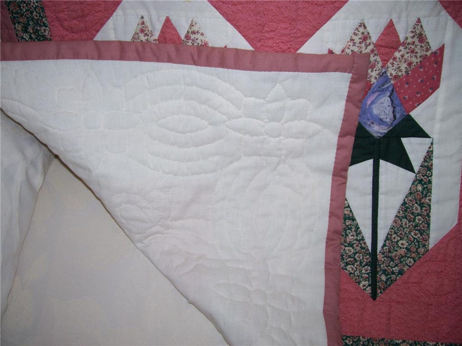 A Beautiful Mauve Wall Quilt and Two Pillows to | Etsy