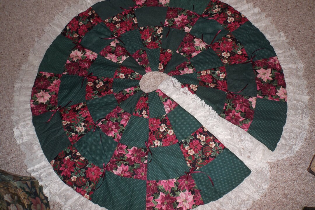 Salehandmade Quilted Mauve Christmas Tree Skirt, One of A Kind - Etsy