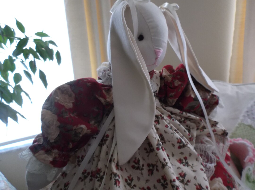 Handmade Stuffed Bunny Rabbits From Glenda's Rose Garden ,deep Rose ...
