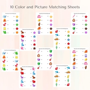 Color Matching, Pictures Matching Activity, Preschool Activities, 10 ...