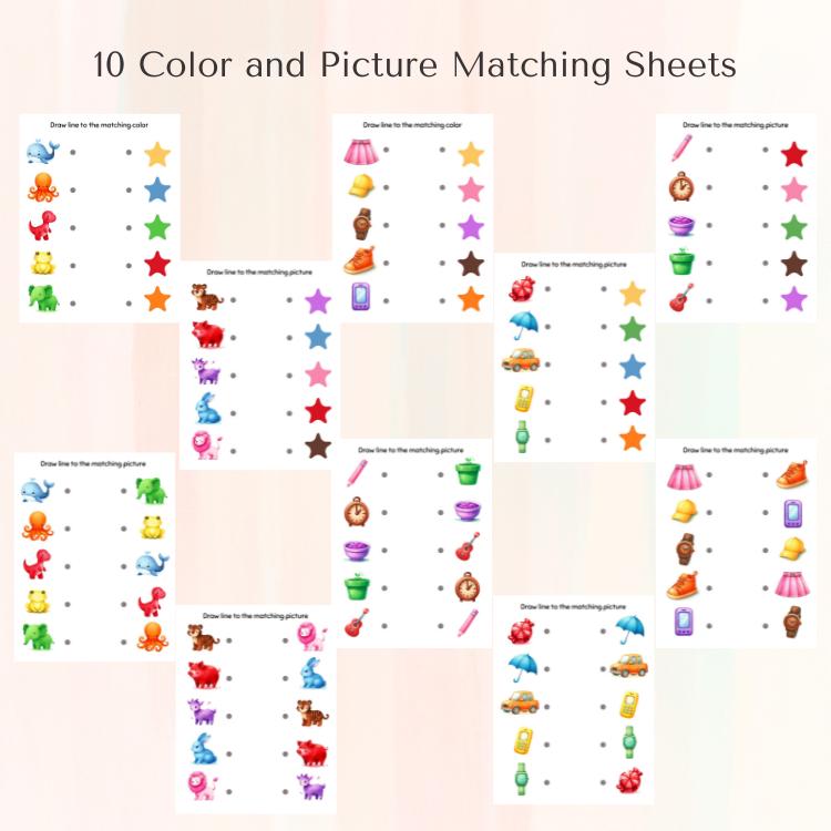 Color Matching, Pictures Matching Activity, Preschool Activities, 10 ...