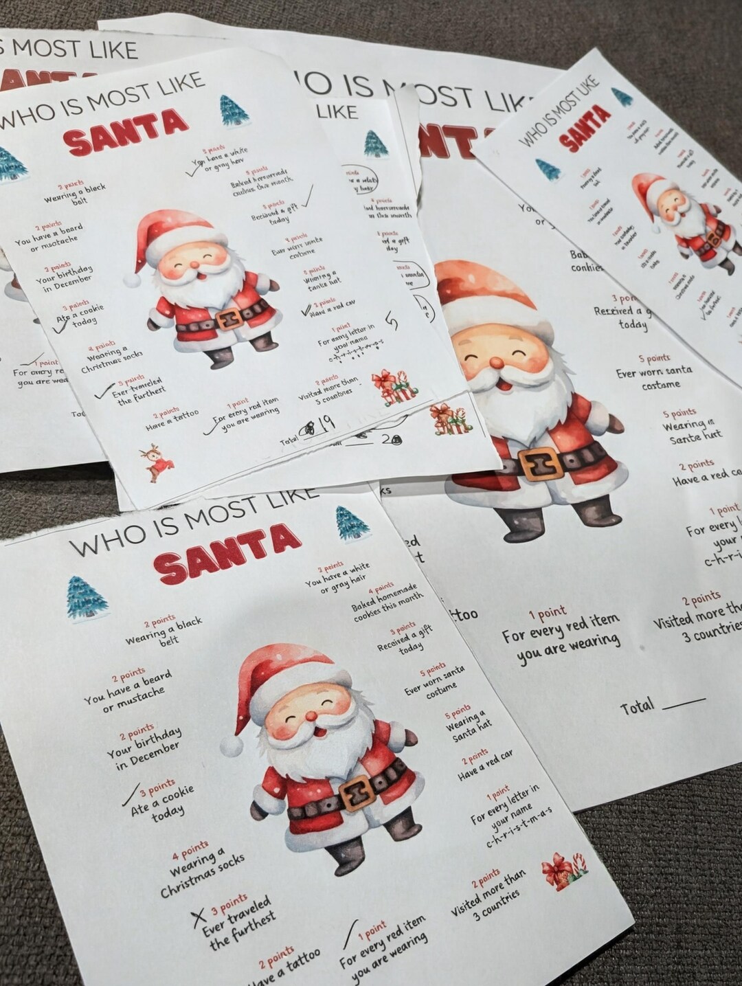 Who is Most Like Santa Party Game Printable, Funny Holiday Group ...