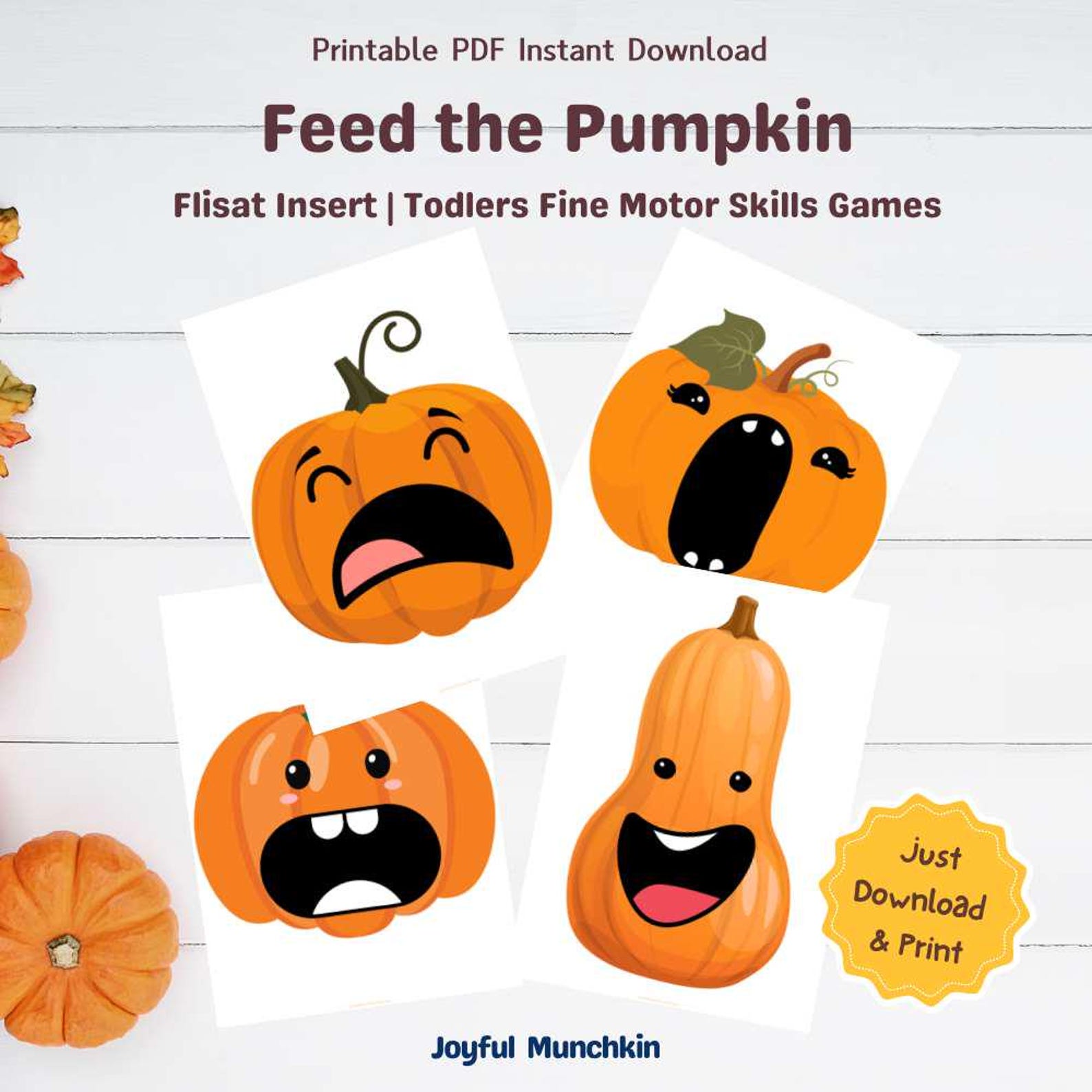 Feed the Pumpkin Sensory Table Activity, Flisat Insert Games, Toddler ...