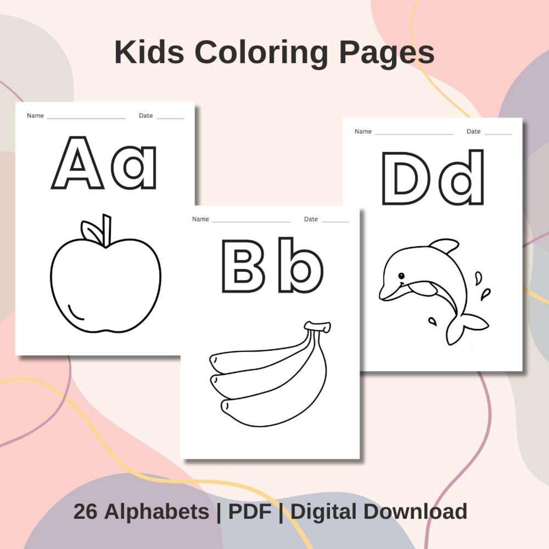 26 Alphabet Coloring Pages, ABC Coloring, Daycare, Pre-k, Learning ABC ...