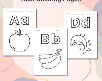 26 Alphabet Coloring Pages, ABC Coloring, Daycare, Pre-k, Learning ABC ...