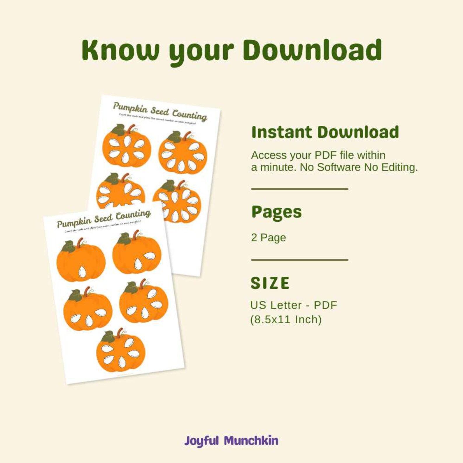 Pumpkin Seed Counting Printable Activity Kids Fall Games Pumpkin Party ...