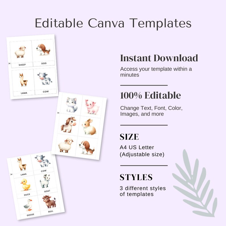 Montessori Learning Materials, Animal Flashcards, Farm Nomenclature ...