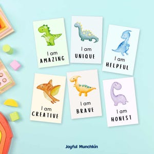 Dino Affirmation Cards for Kids, Printable Dinosaur Cards, Dino Toddler ...