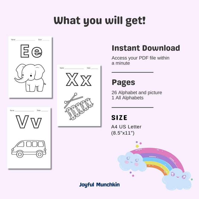 26 Alphabet Coloring Pages, ABC Coloring, Daycare, Pre-k, Learning ABC ...