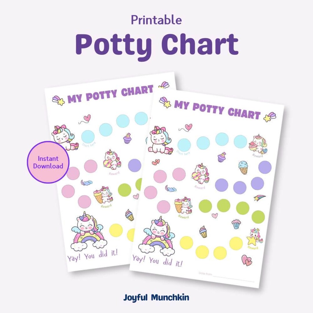 Potty Training Chart Printable, Potty Training Sticker Chart, Potty ...