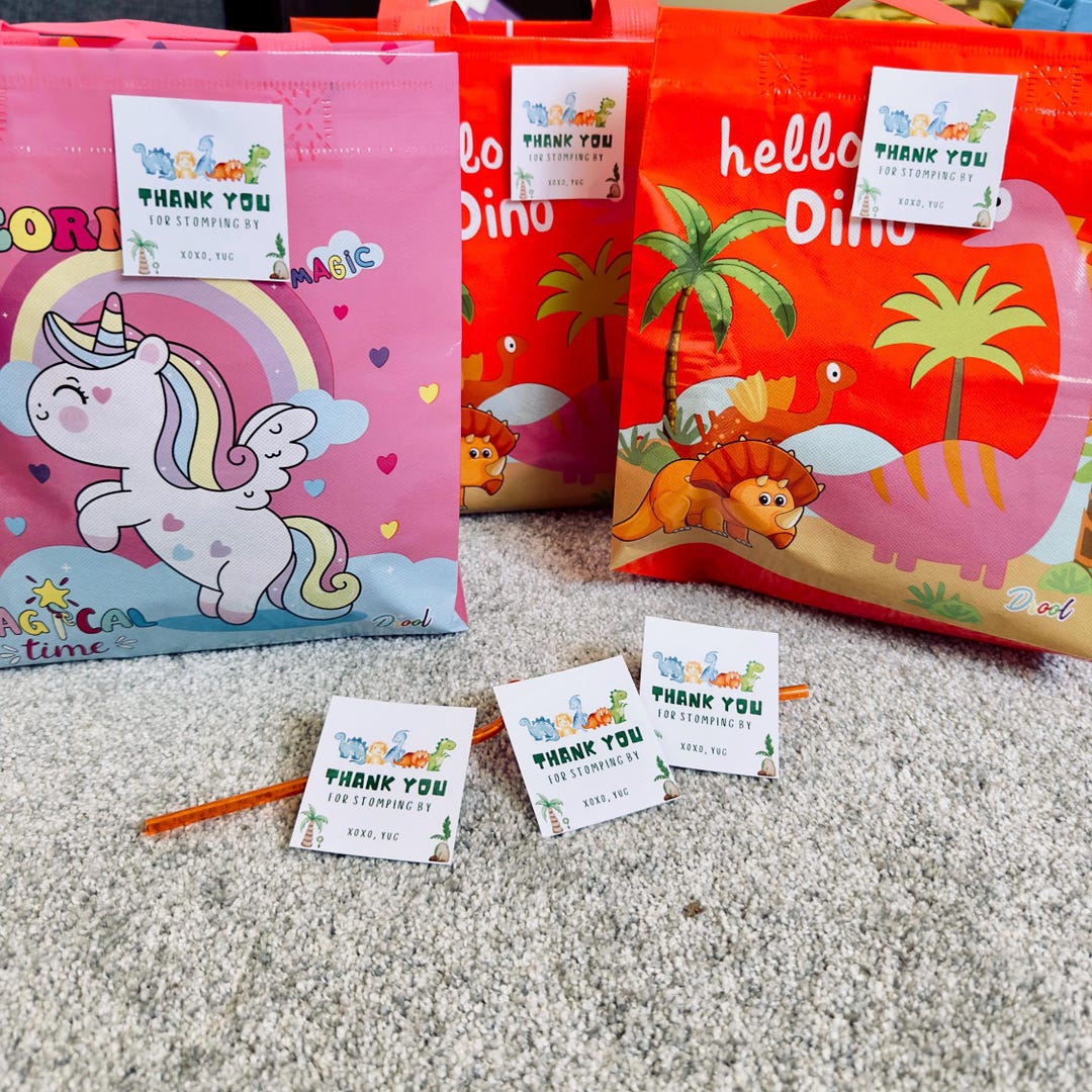 Dino Gift Tags for Kids Gift, Printable Dinosaur Return Gift Tags, Dino ...