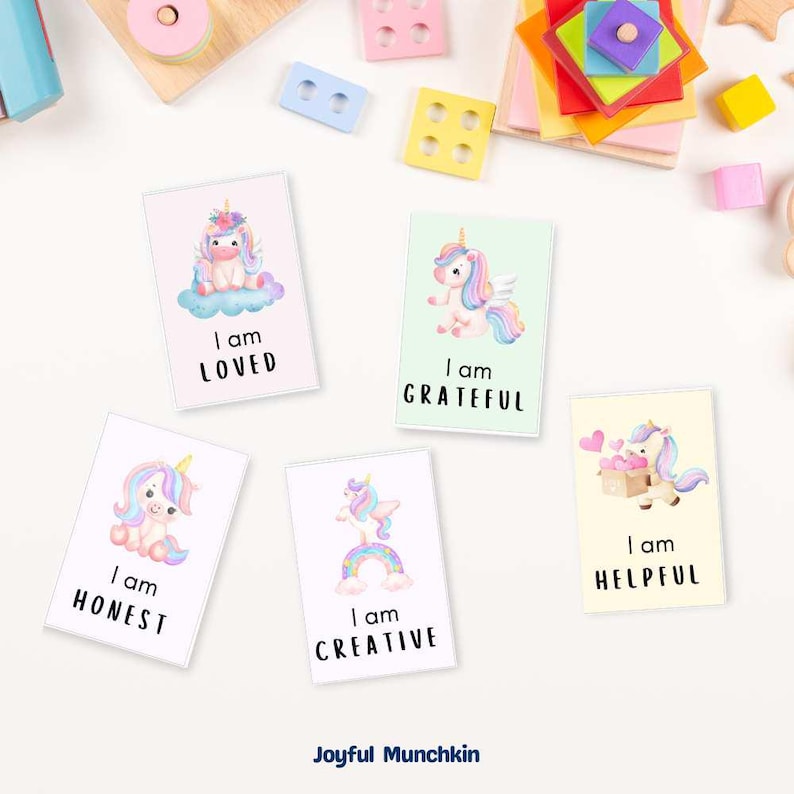 Unicorn Affirmation Cards for Kids, Printable Unicorn Cards, Fairy ...