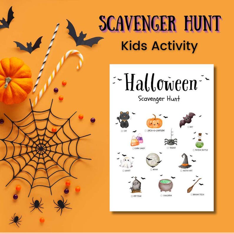 Halloween Scavenger Hunt Printable for Kids, Fun Neighborhood or ...