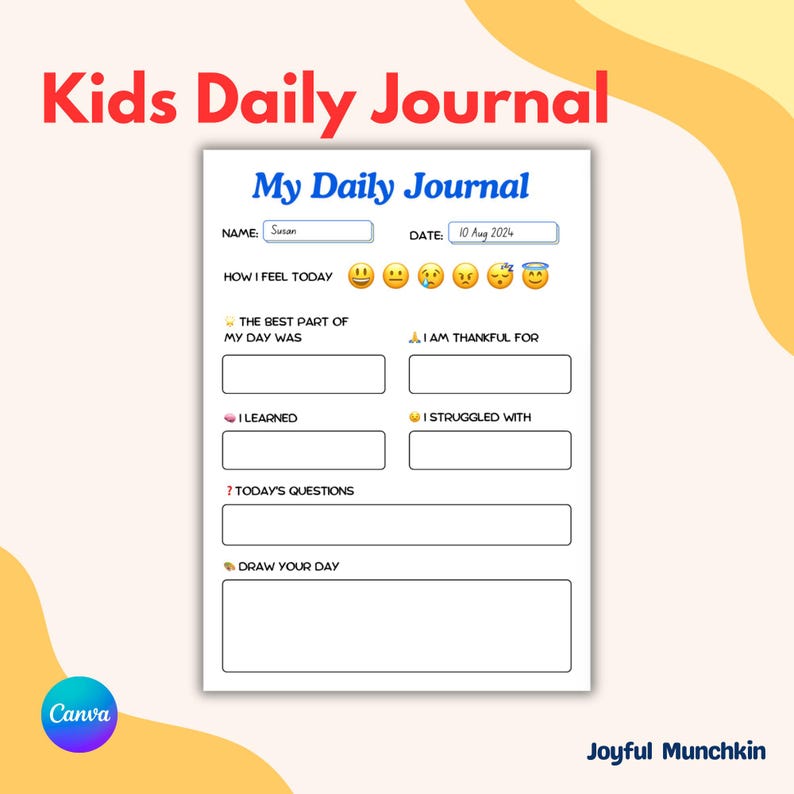 Printable Kids Digital Planner, Daily Planner for Kids, Educational ...