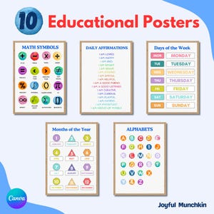 Set of Educational Posters, Homeschool Printables, Montessori Classroom ...