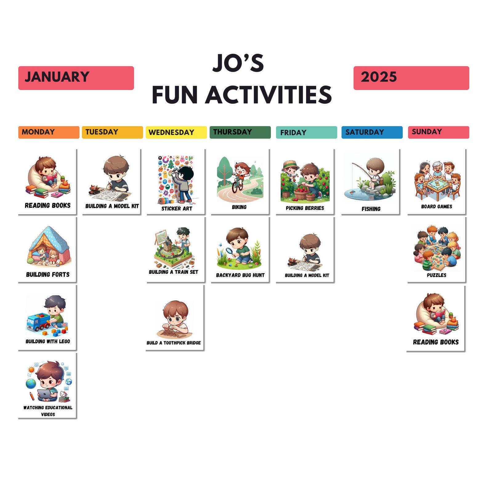 Printable Fun Activities Schedule for Toddlers Preschool, Editable ...
