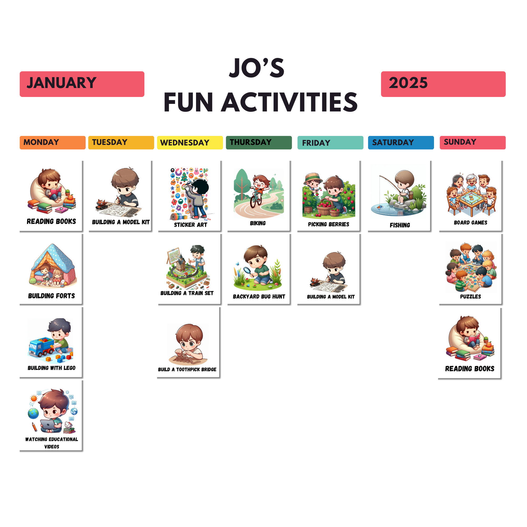 Printable Fun Activities Schedule for Toddlers Preschool, Editable ...