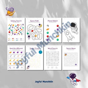 Space Galaxy Activity Pages for Kids, Printable Space Activity Bundle ...