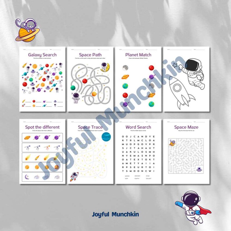 Space Galaxy Activity Pages for Kids, Printable Space Activity Bundle ...
