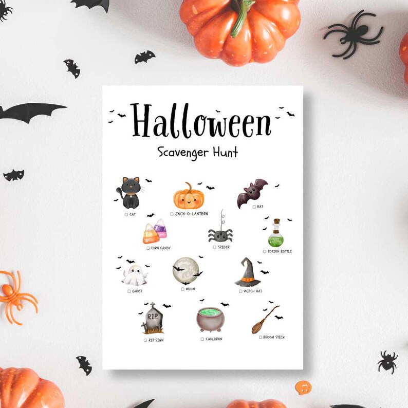 Halloween Scavenger Hunt Printable for Kids, Fun Neighborhood or ...