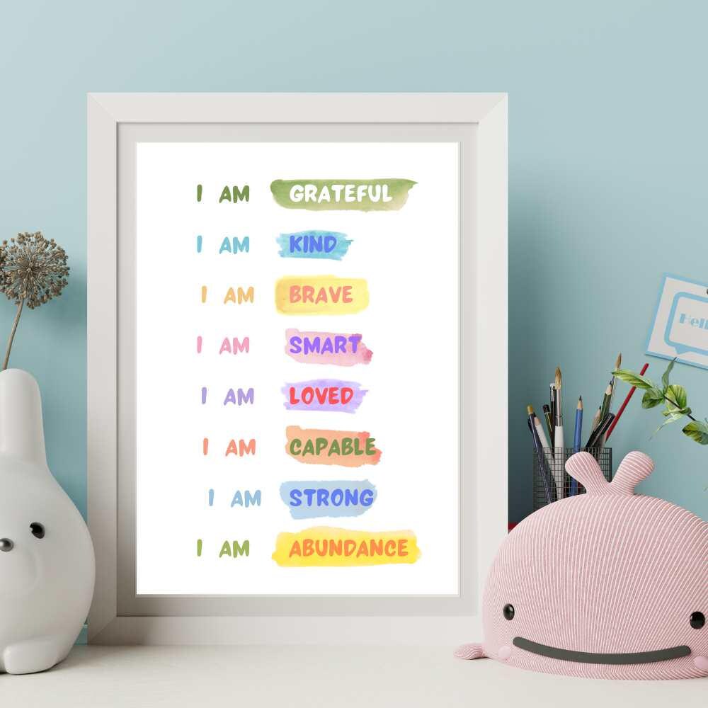Affirmation Poster for Kids Printable, Positive Affirmation ...
