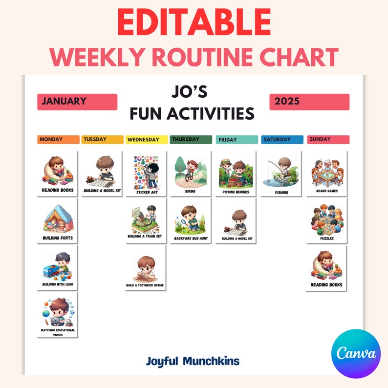 Printable Fun Activities Schedule for Toddlers Preschool, Editable ...