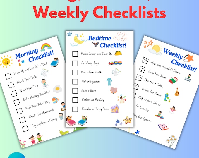 Printable Kids Digital Planner, Canva Editable Daily Weekly Routine ...