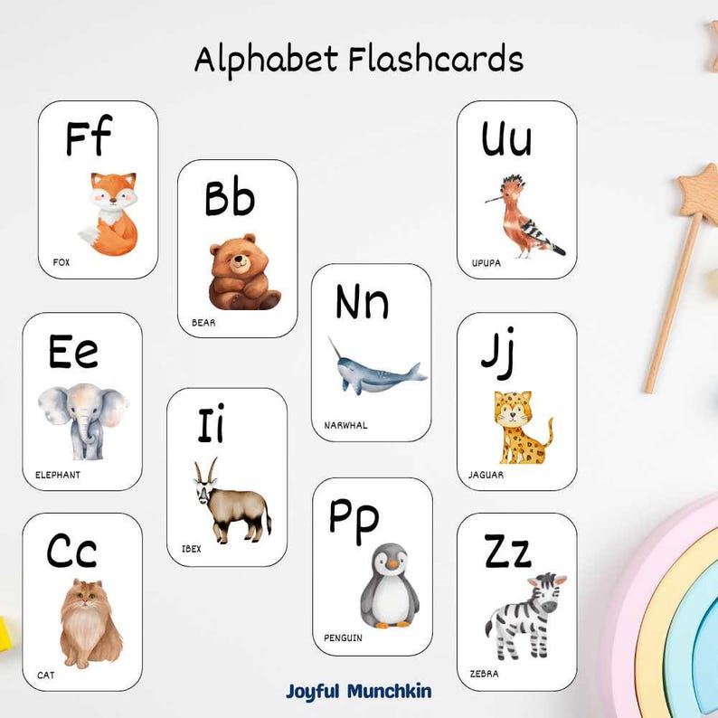 ABC Alphabet Flash Cards, Alphabet Poster, Printable Animal Alphabet ...