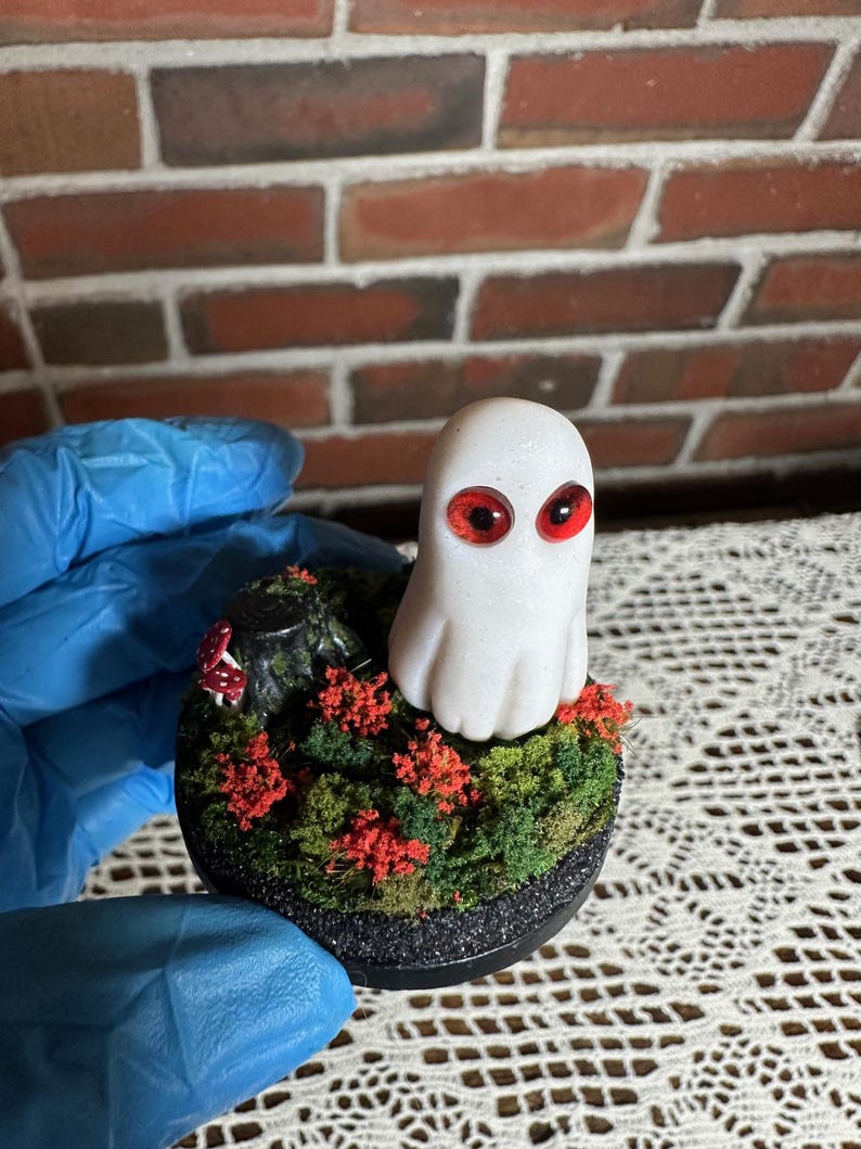 Polymer Clay Ghost, Diorama, Spooky Home Decor, Whimsical Woodland Fairycore, Adopt a Ghost ...