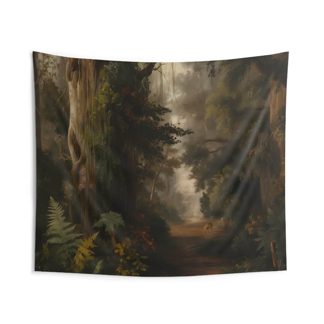 Realistic Forest Wall Art, Hanging Wall Canvas, Forest Art, Forest ...