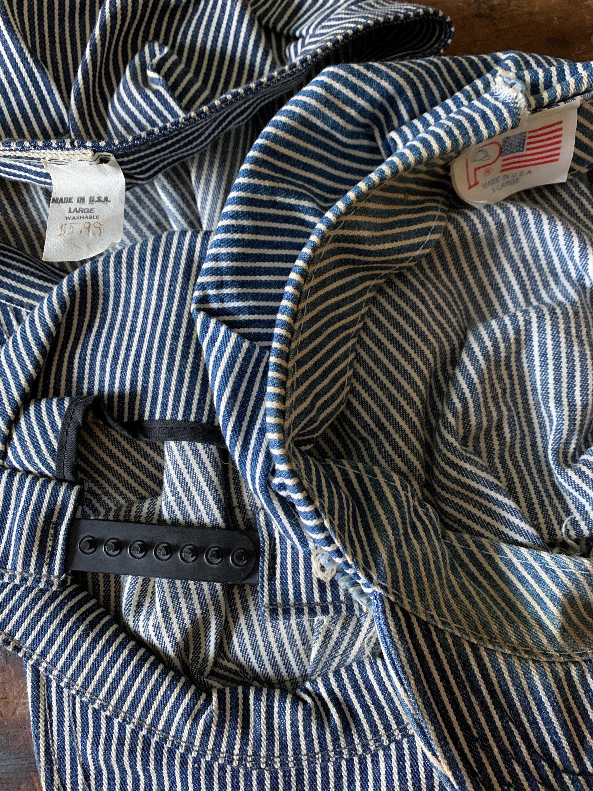 Vintage Hickory Stripe Denim Railroad Engineer Caps Hats - Lot of (5 ...