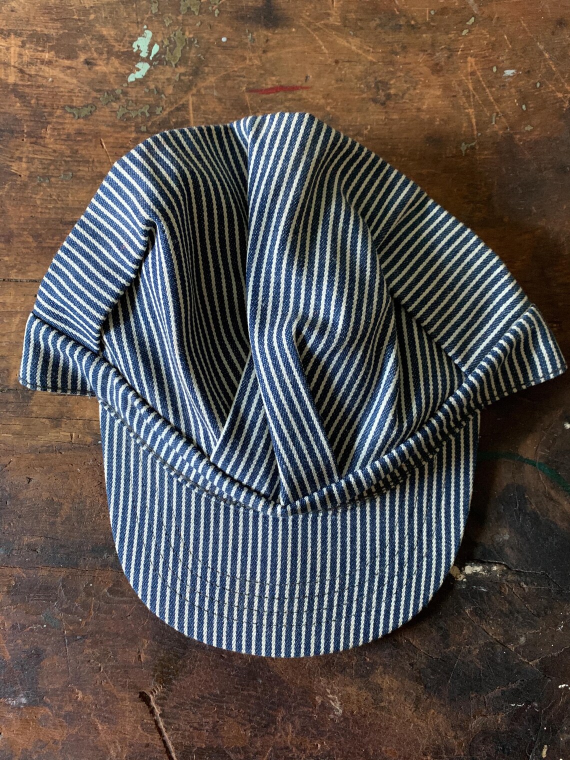 Vintage Hickory Stripe Denim Railroad Engineer Caps Hats - Lot of (5 ...