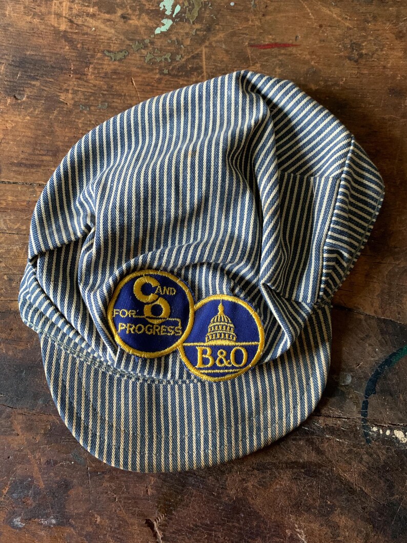 Vintage Hickory Stripe Denim Railroad Engineer Caps Hats - Lot of (5 ...