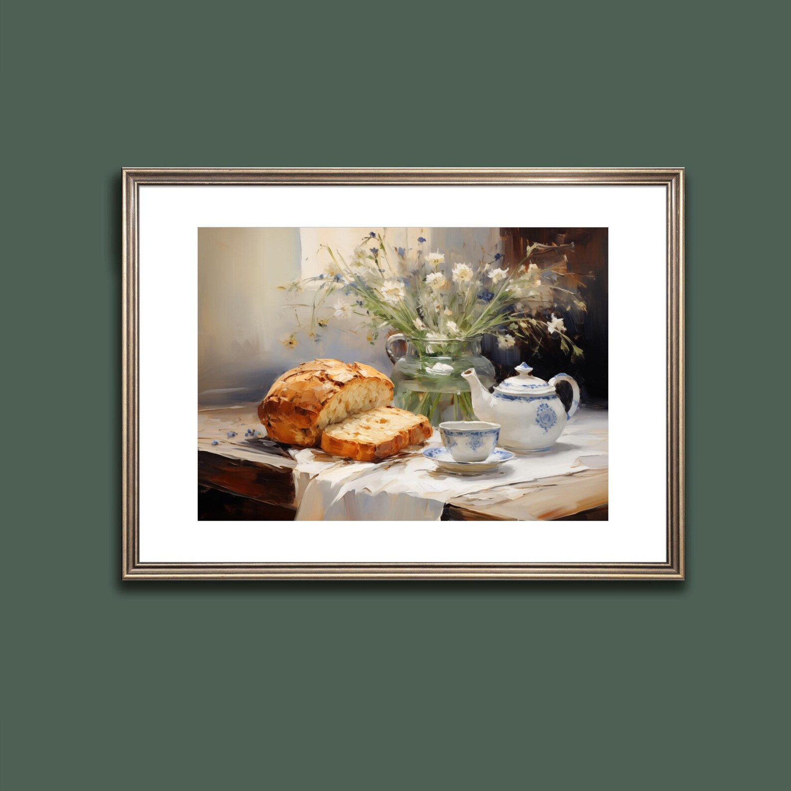 Farmhouse Lunch, Kitchen Table Tea and Bread Supper, Printable Wall Art ...