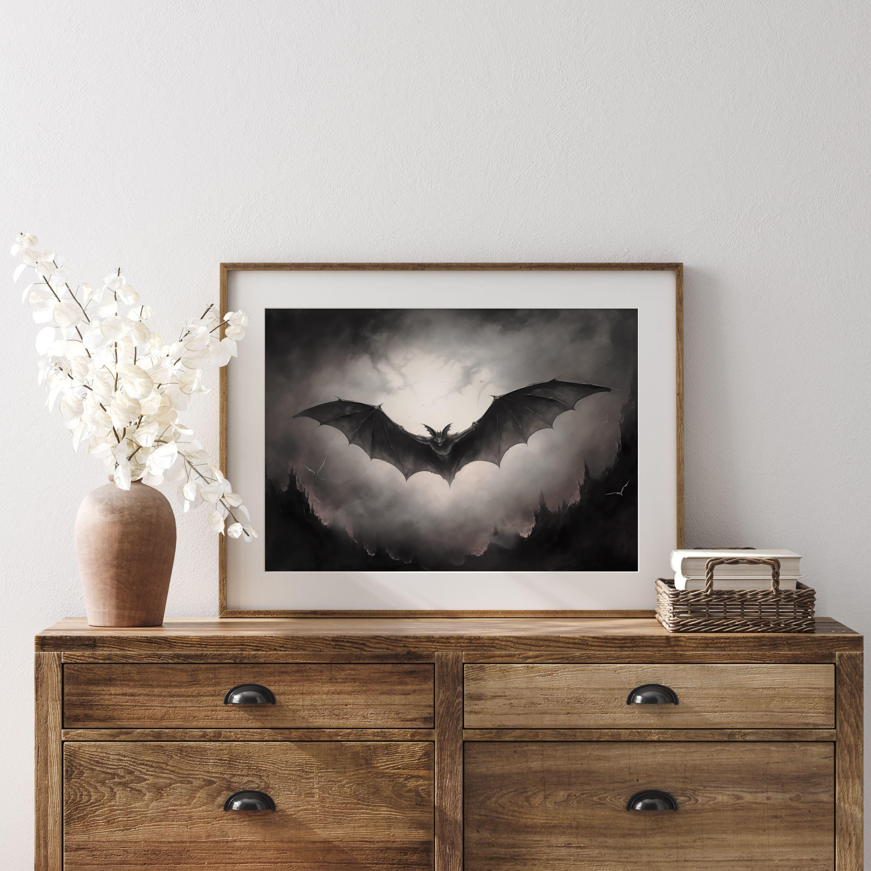 Halloween Bat Decor Dark Magic Wall Art Scary Vampire Bat Digital ...