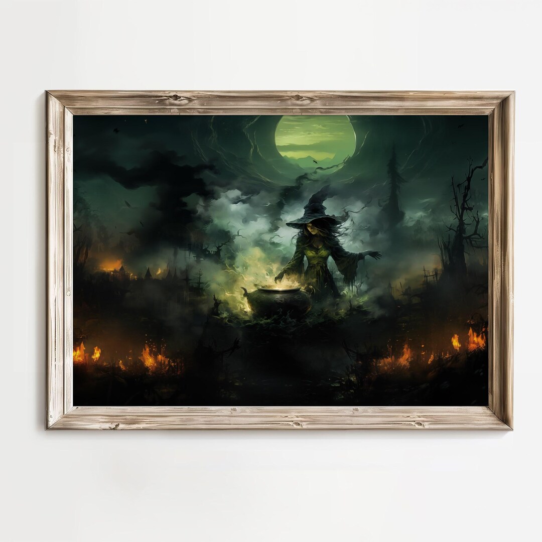 Witch Brewing Spell Digital Download Halloween Decor Dark Magic Wall ...