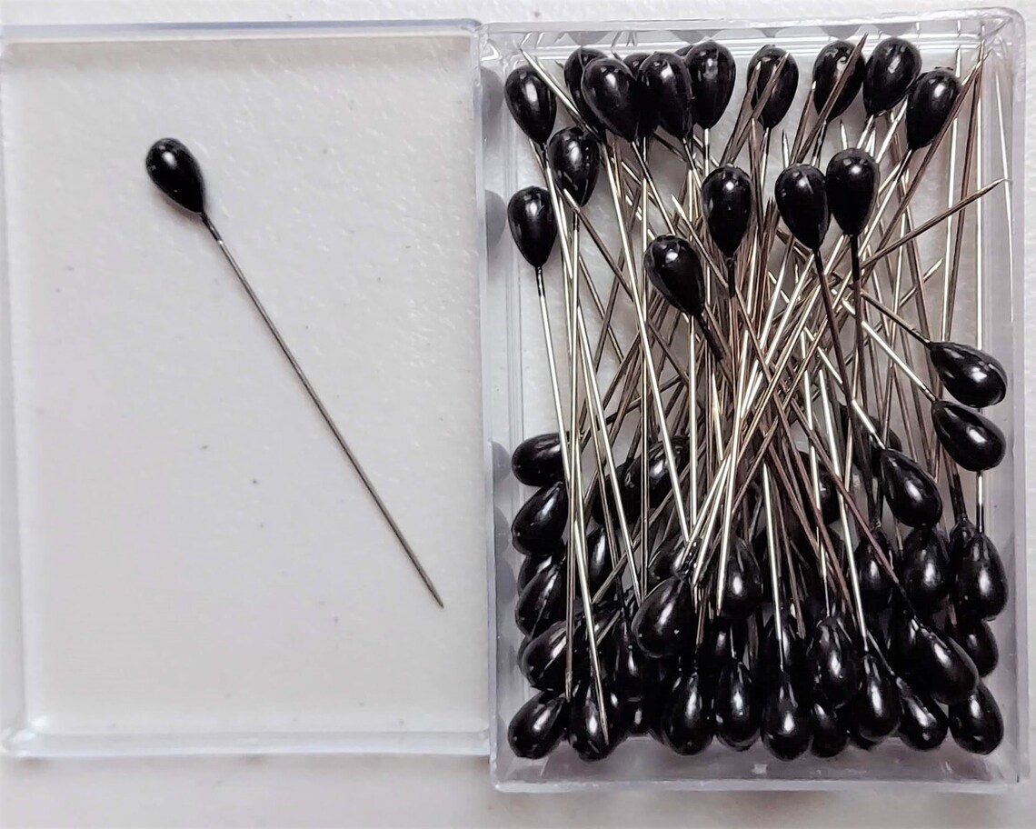 BLACK Pearl Craft Pins SHARP Hobby Pins Choose Size and - Etsy