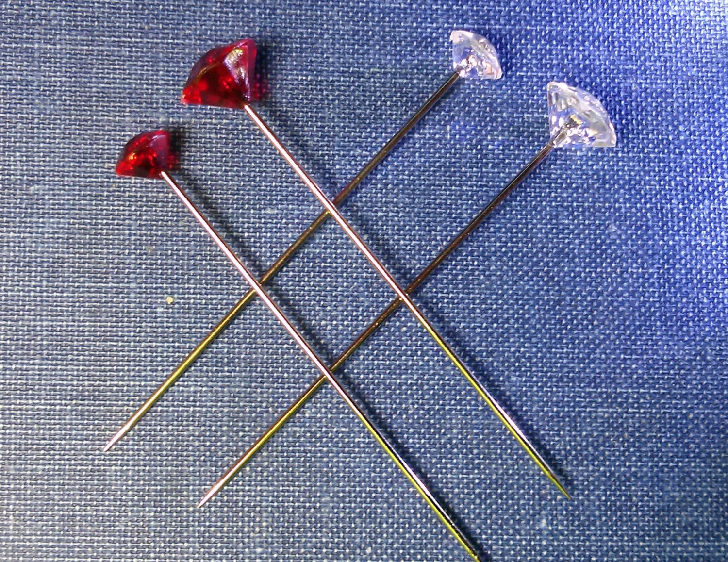 Diamond Floral Craft Pins diamante Faceted Crystal Clear or - Etsy