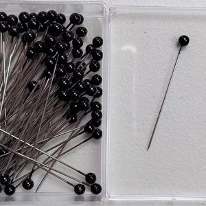 BLACK Pearl Craft Pins SHARP Hobby Pins - Choose Size and Shape ...