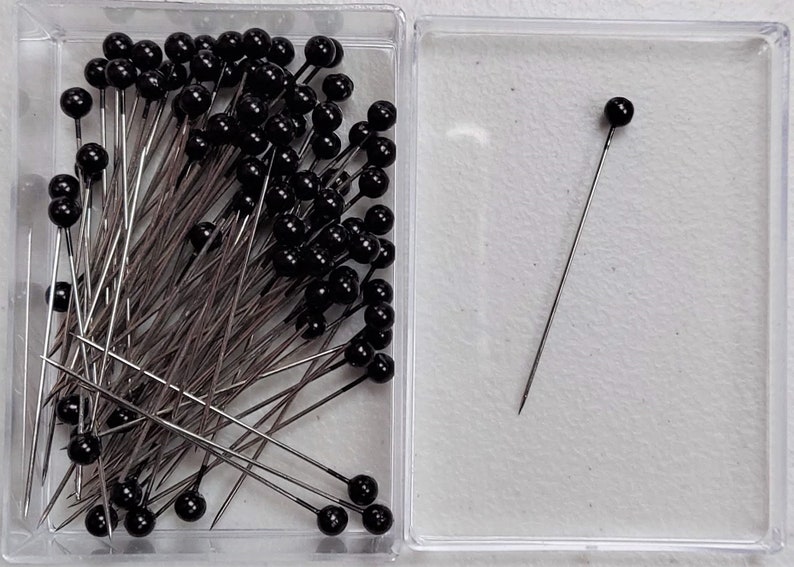 BLACK Pearl Craft Pins SHARP Hobby Pins Choose Size and - Etsy