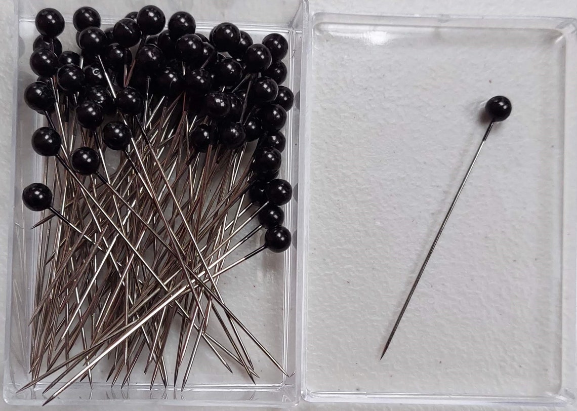 BLACK Pearl Craft Pins SHARP Hobby Pins Choose Size and - Etsy