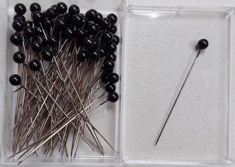 BLACK Pearl Craft Pins SHARP Hobby Pins Choose Size and - Etsy