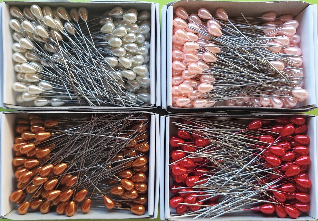 Pearl Pins Corsage - Teardrop Pearl Headed Pins - 2.5" Long - White ...