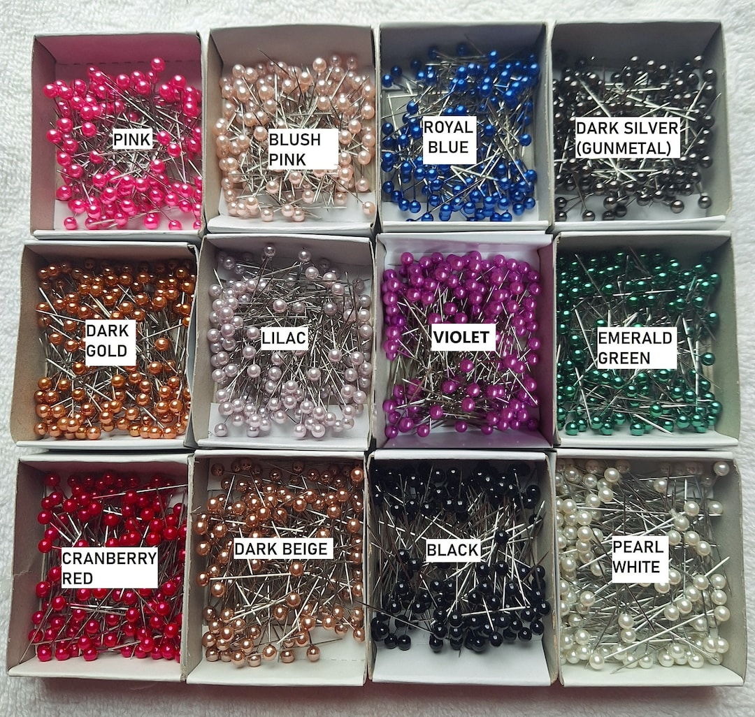 Pearl Head Pins Craft and Hobby Pins SHARP - 144 Pins/box - Choose From ...