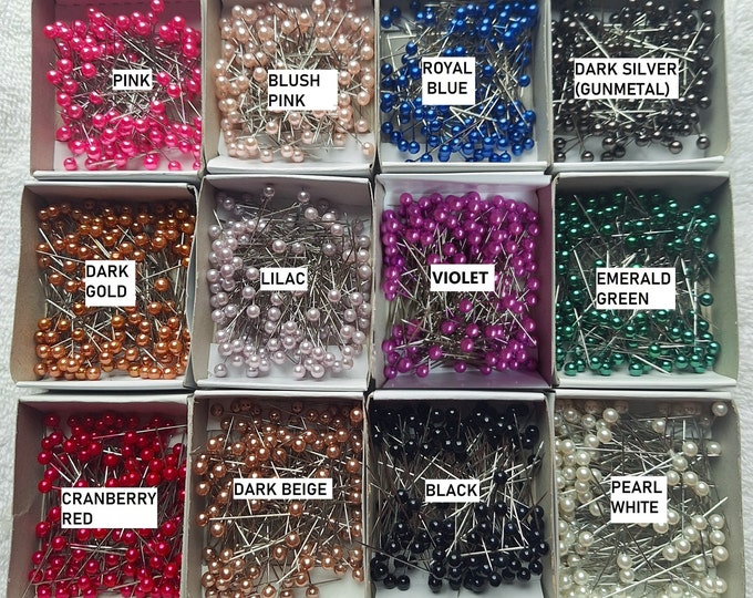 Pearl Head Pins Craft and Hobby Pins SHARP - 144 Pins/box - Choose From ...
