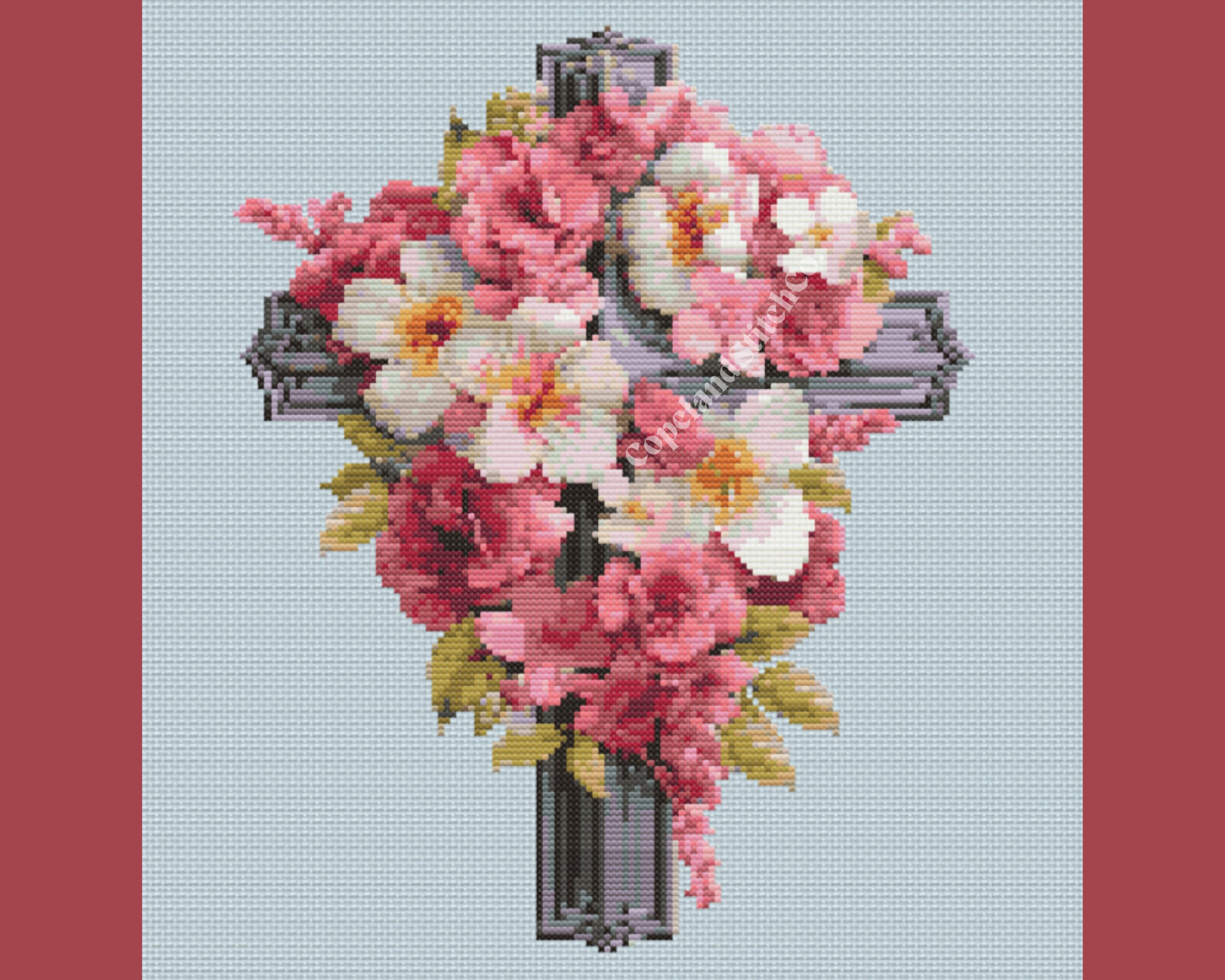 Floral Cross Stitch Pattern: Religious Flower Bouquet (PDF Pattern) - Etsy