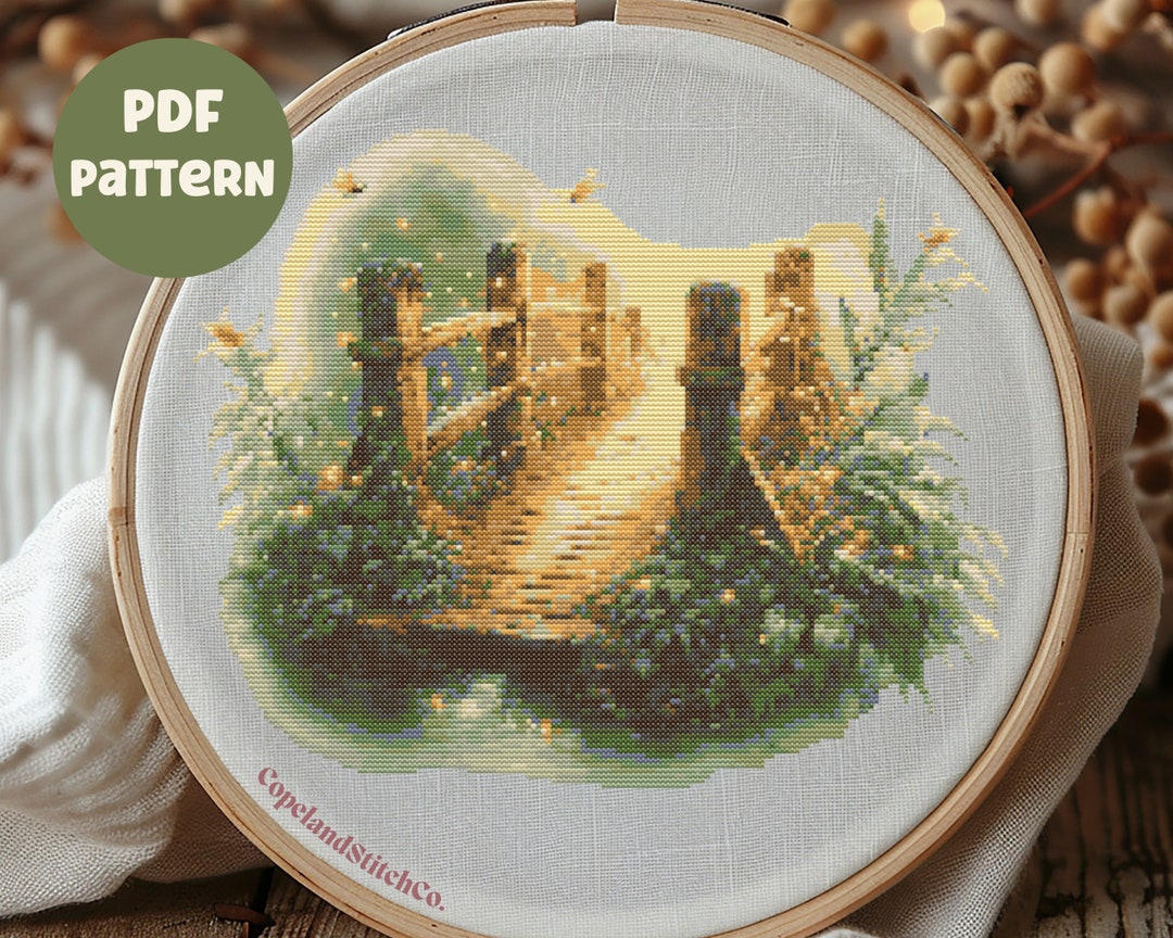 Cottagecore Glowing Bridge Cross Stitch Pattern (PDF Pattern) - Etsy