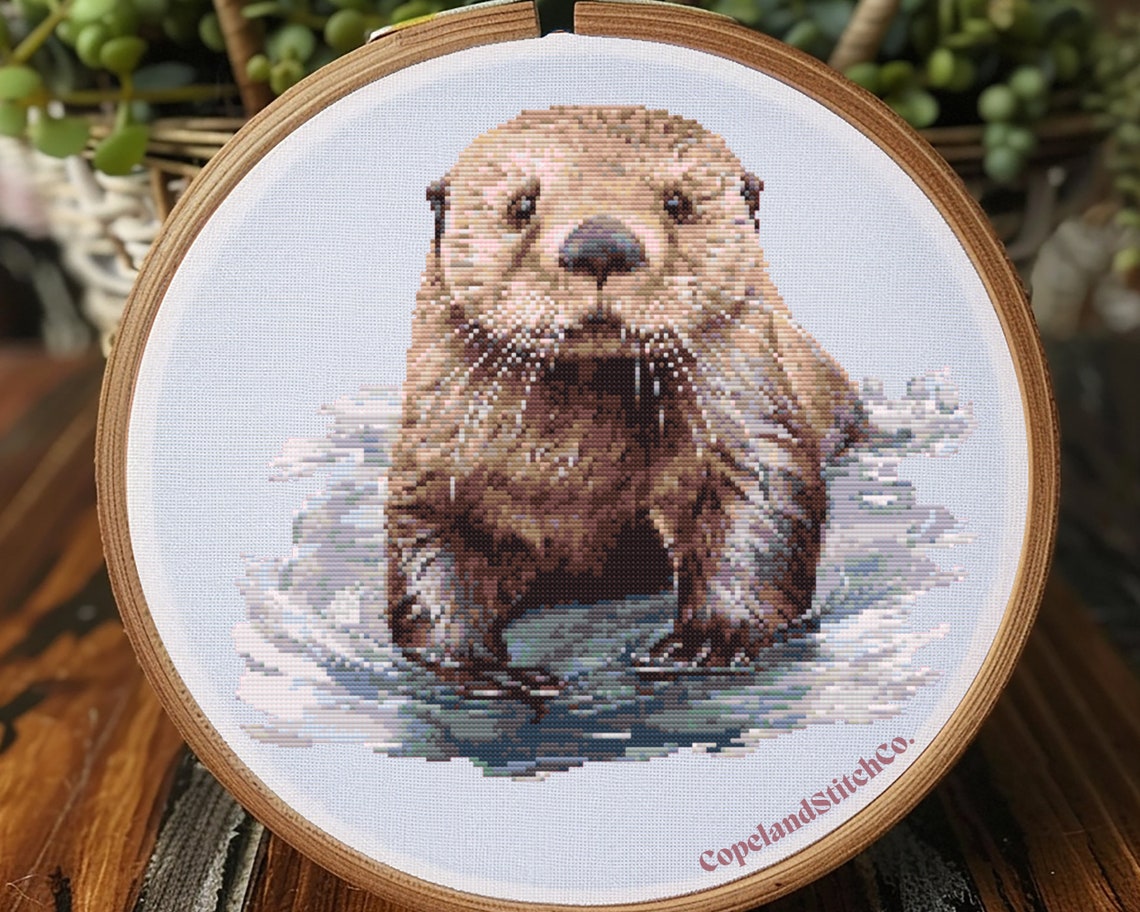 Cute Otter Cross Stitch Pattern, Instant PDF Download Pixel Art ...