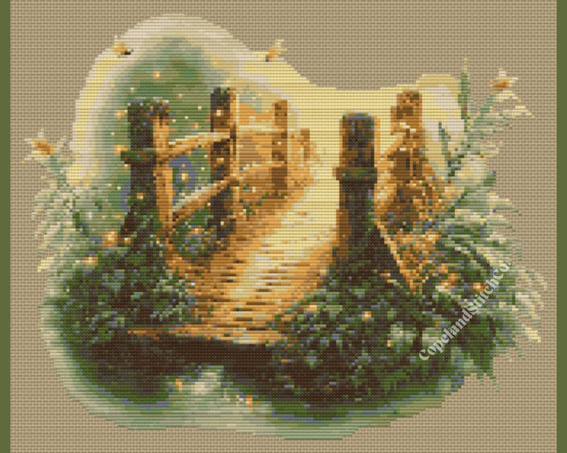 Cottagecore Glowing Bridge Cross Stitch Pattern (PDF Pattern) - Etsy