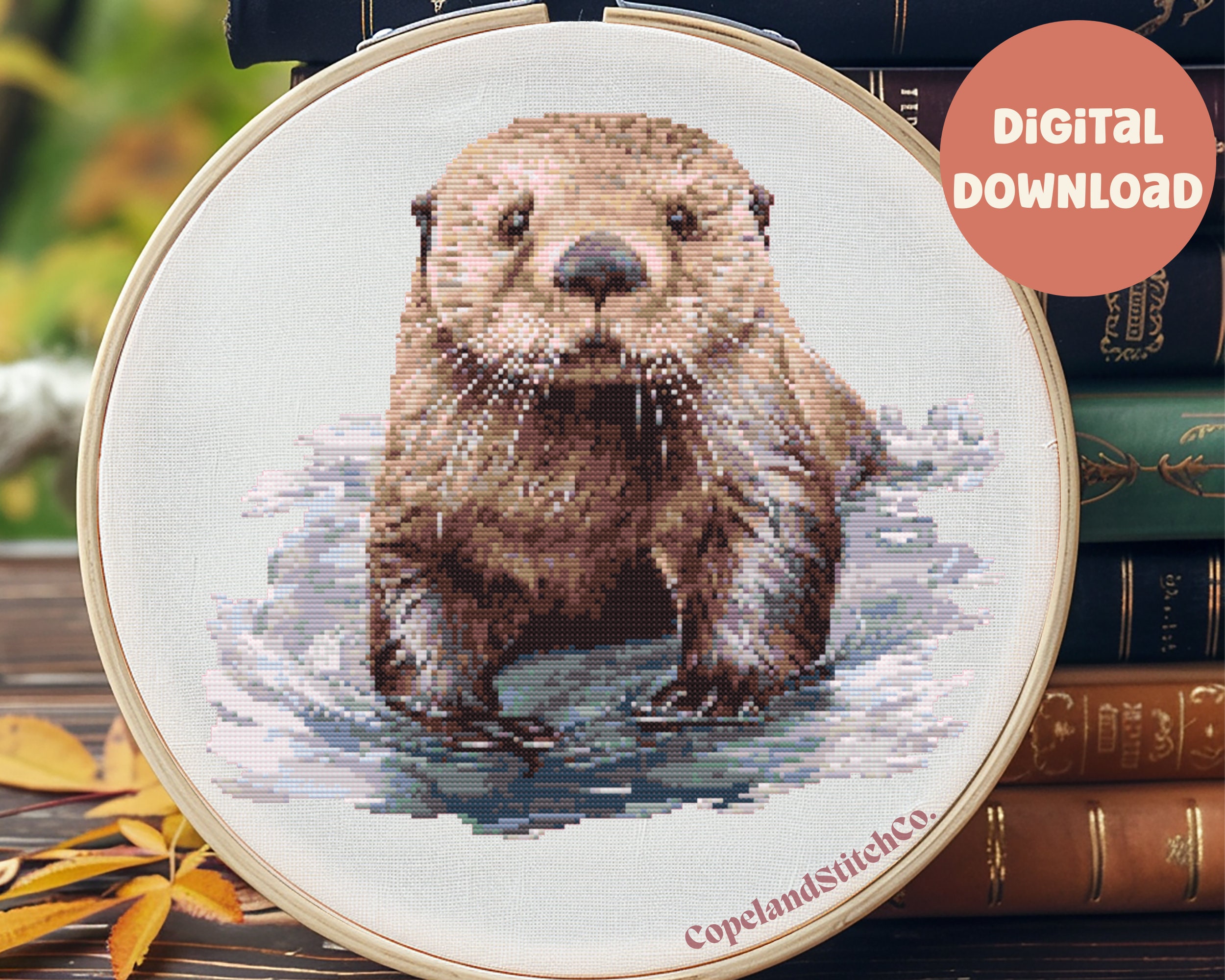 Cute Otter Cross Stitch Pattern, Instant PDF Download Pixel Art ...